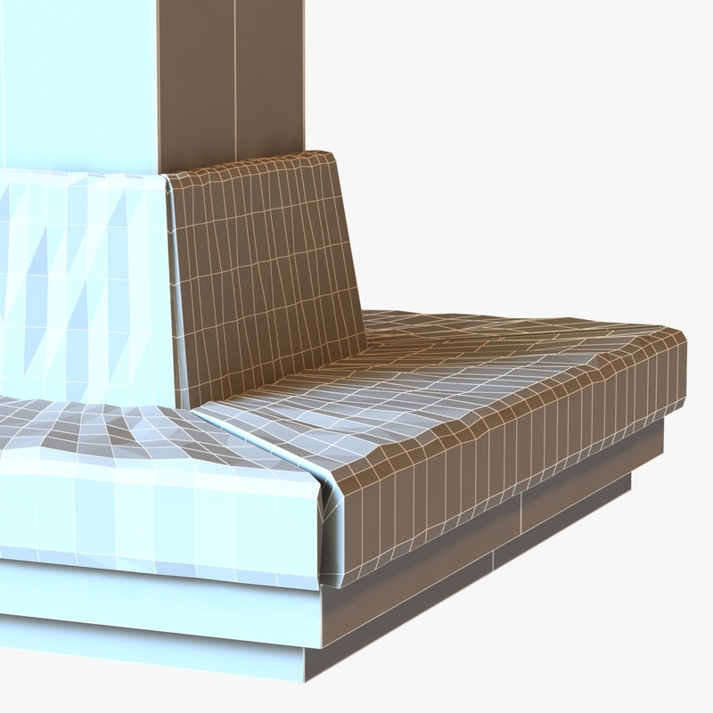wood column seat square 3d model