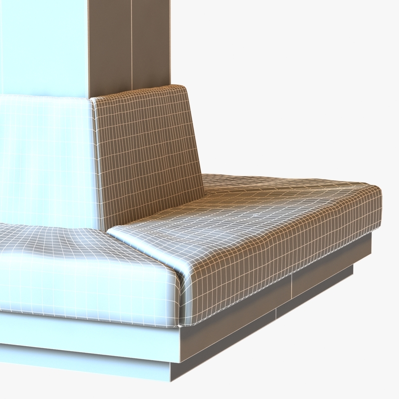 wood column seat square 3d model