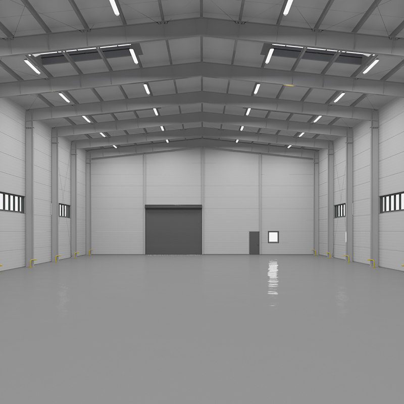 steel hall 3d model