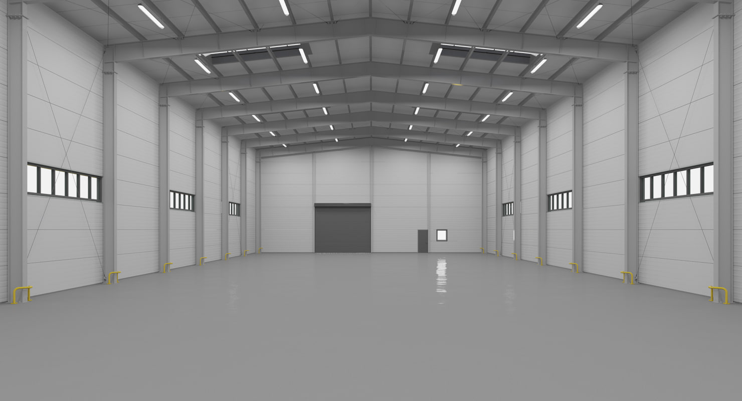 steel hall 3d model
