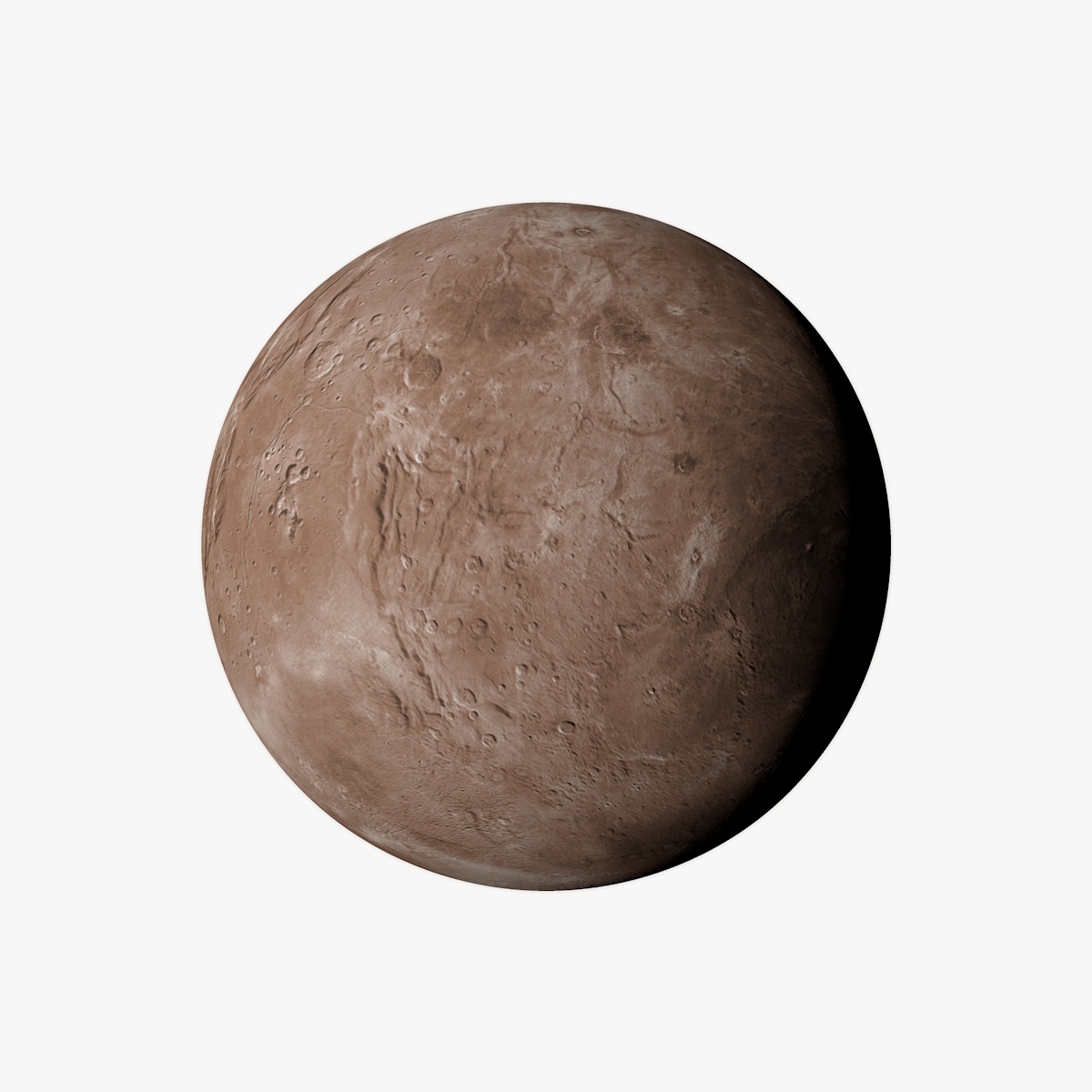 pluto charon 8k 3d model