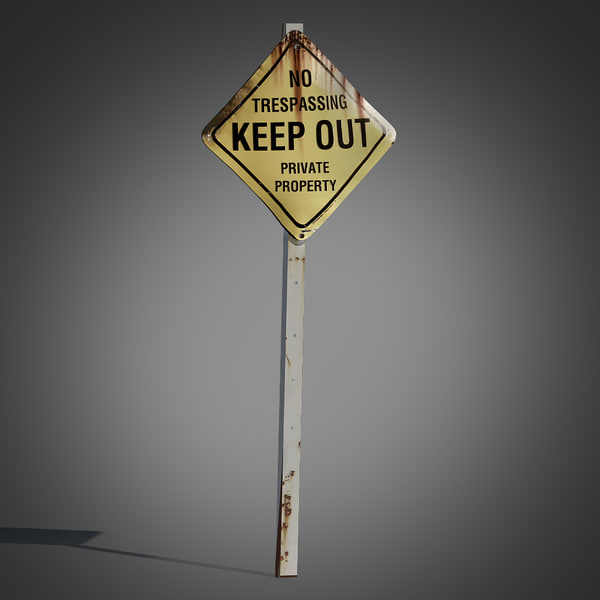 modelo 3d Vieja señal de KEEP OUT - TurboSquid 1028068