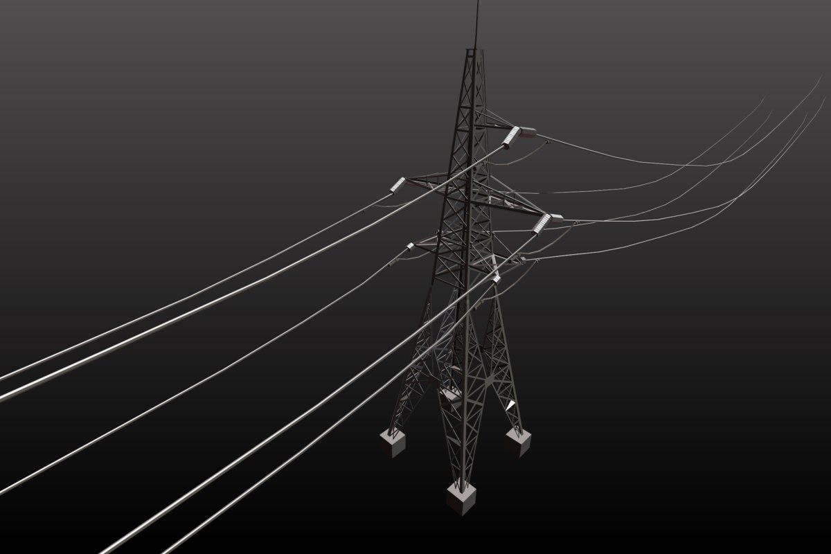 3d power line 110 kv model