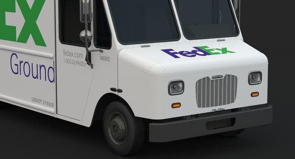fedex delivery truck van 3d model