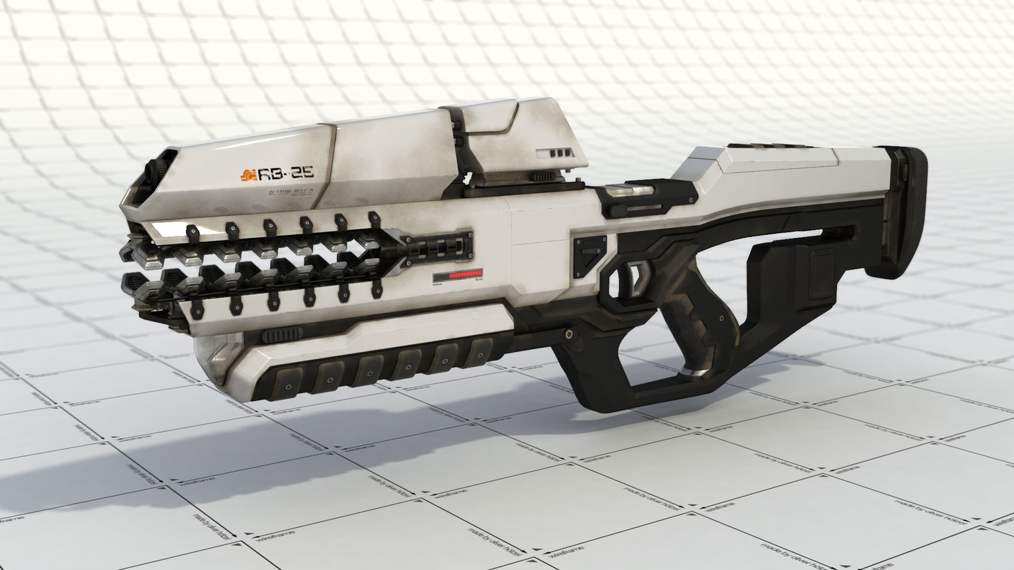 3d rifle rail gun model