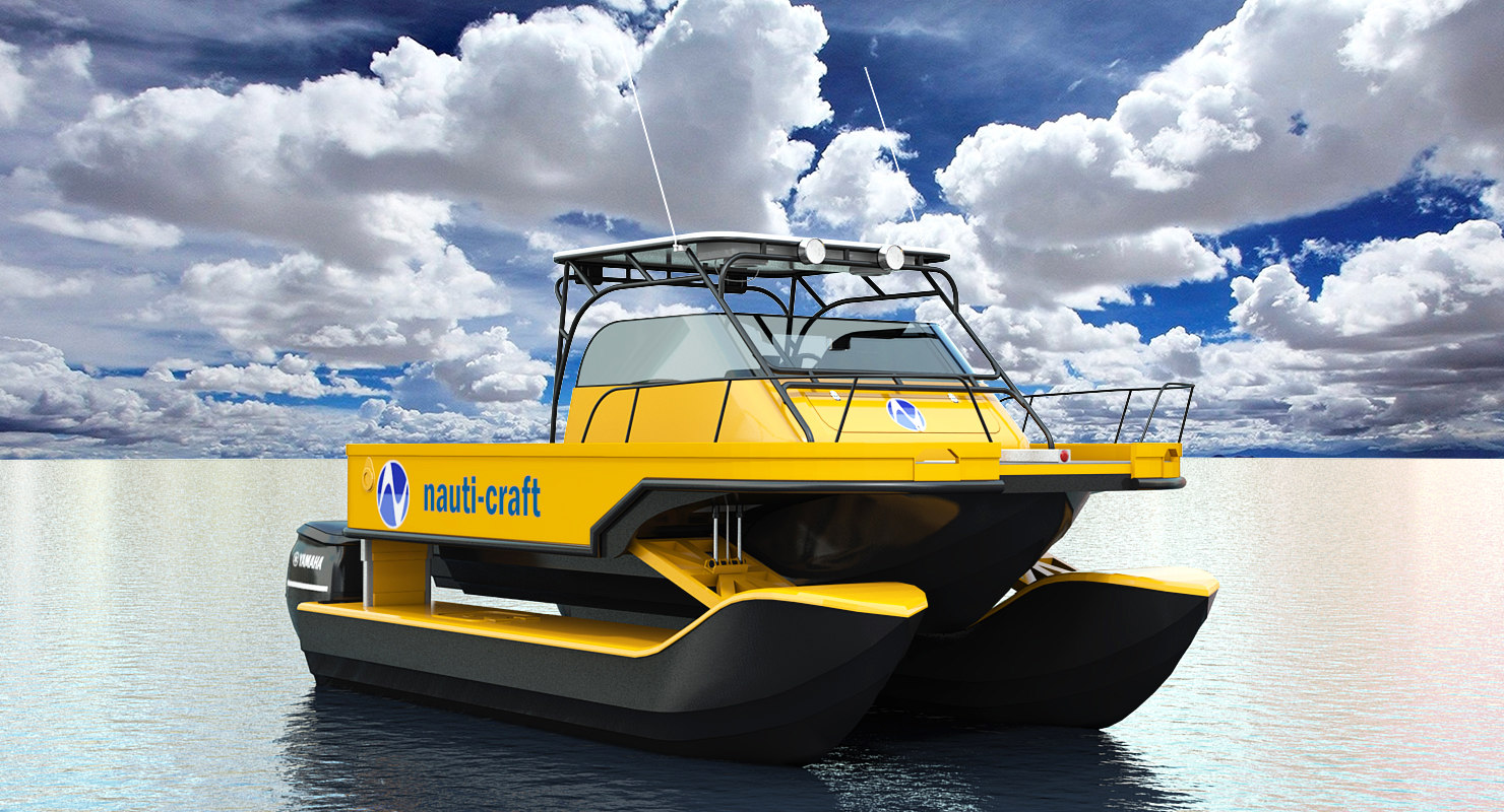 3d nauti-craft suspension catamaran model