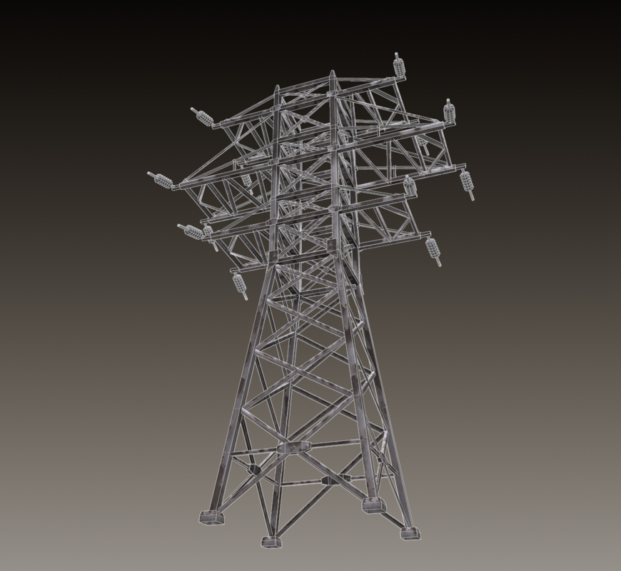 3d electricity transmission tower model