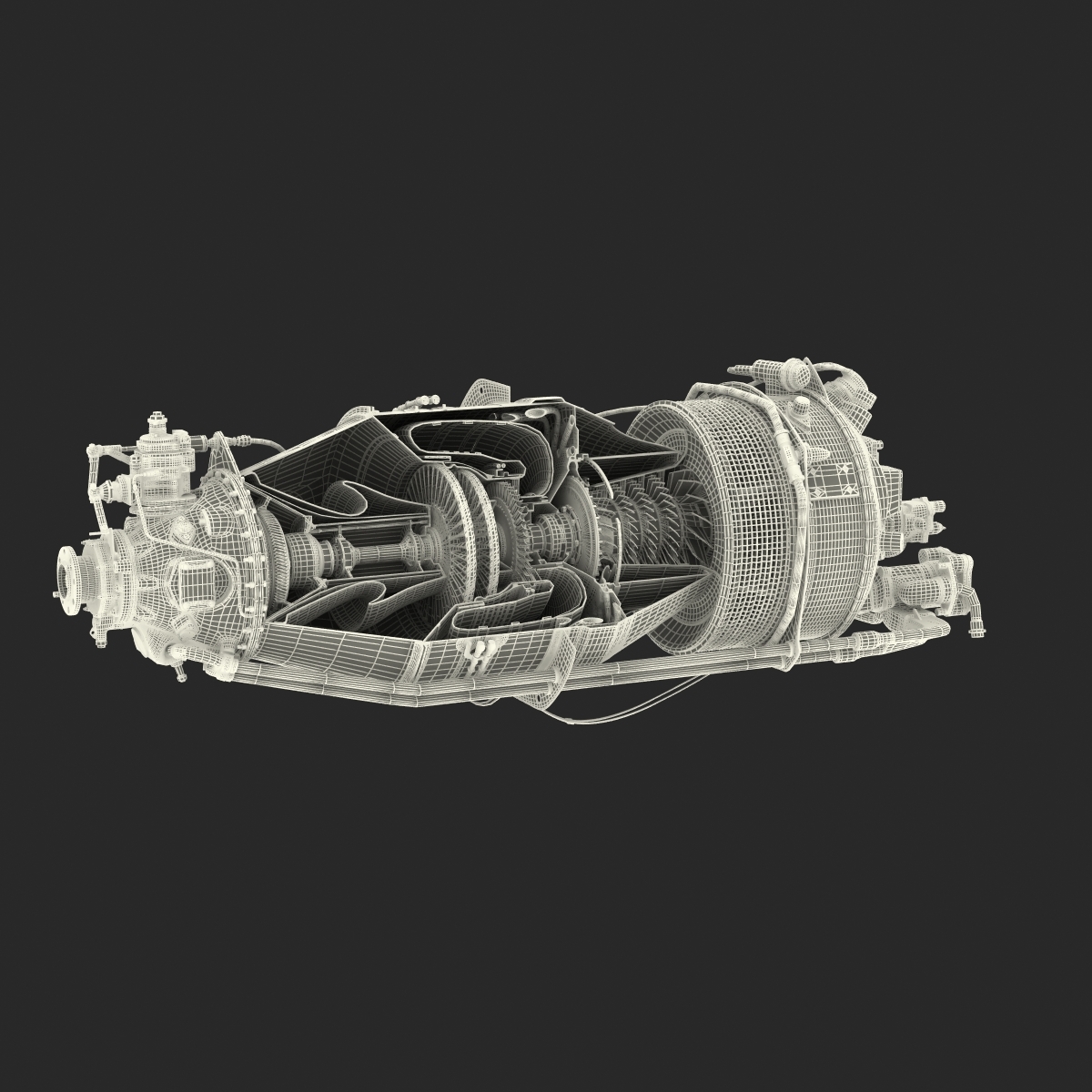 3d model turboprop aircraft engine canada