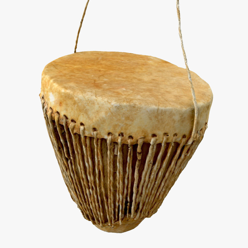 photorealistic african leather drum 3d max