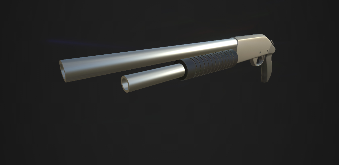 3d shotgun blender substance model