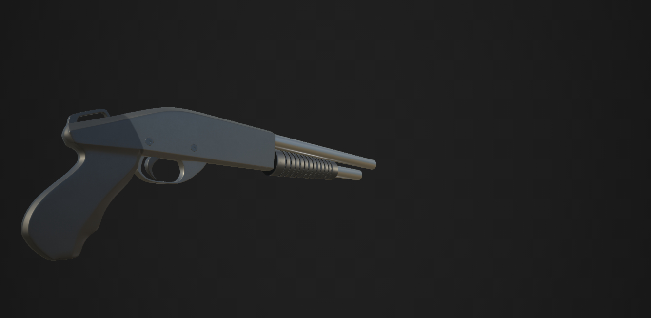 3d shotgun blender substance model