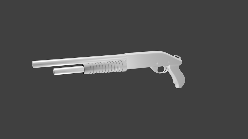 3d shotgun blender substance model