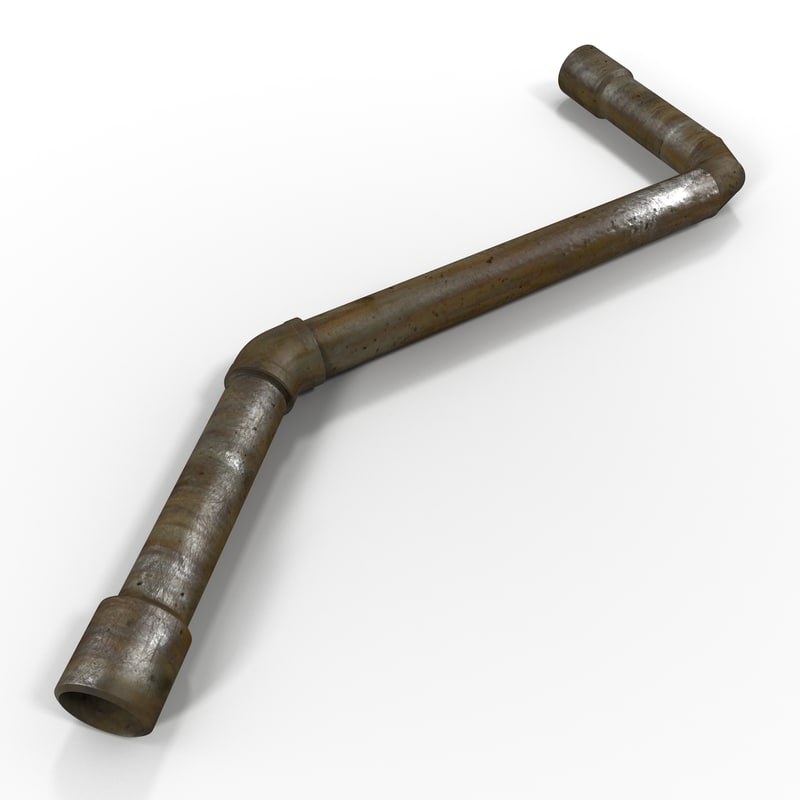 3d broken iron pipe 14 model