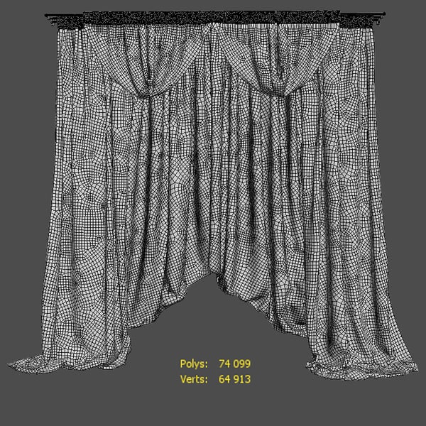 corona curtains 3d model