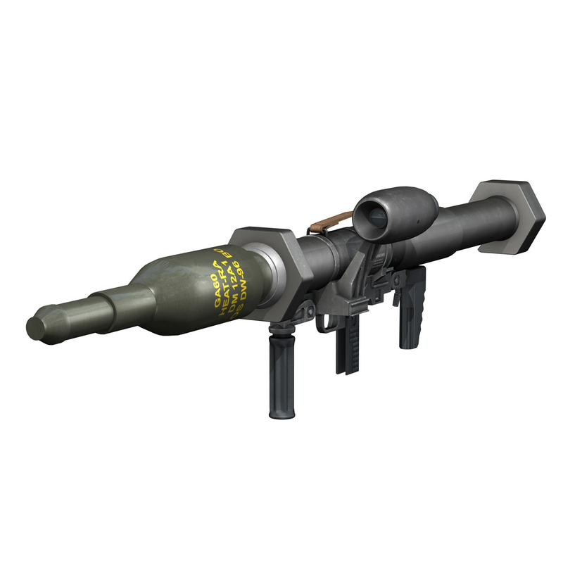 anti-tank launcher rocket 3d model