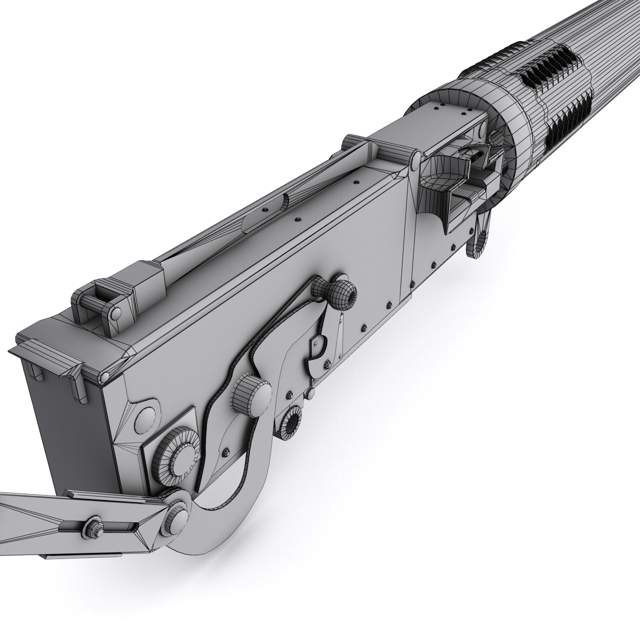 3d model vickers machine gun aircraft