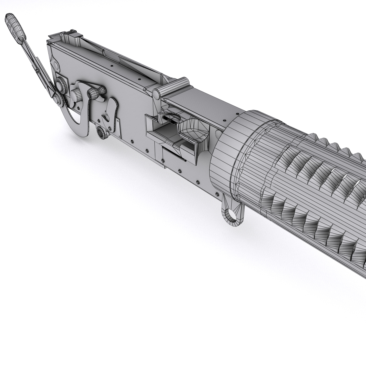 3d model vickers machine gun aircraft