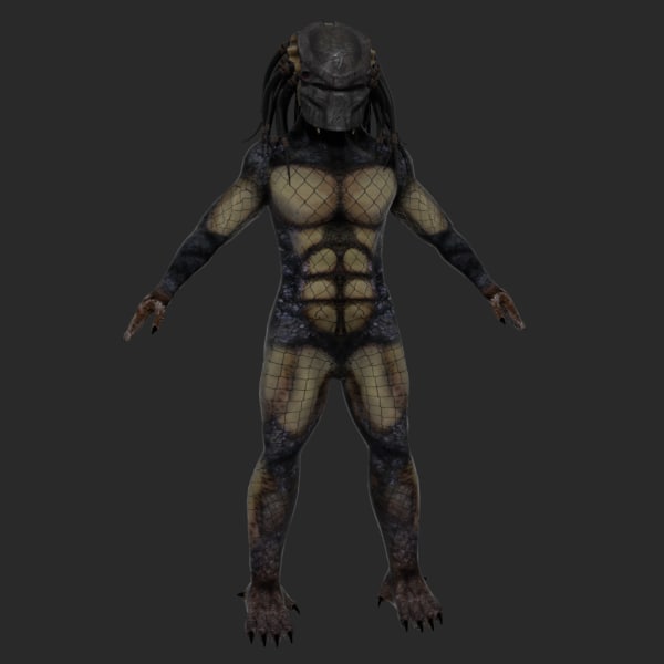predator alien face 3d model