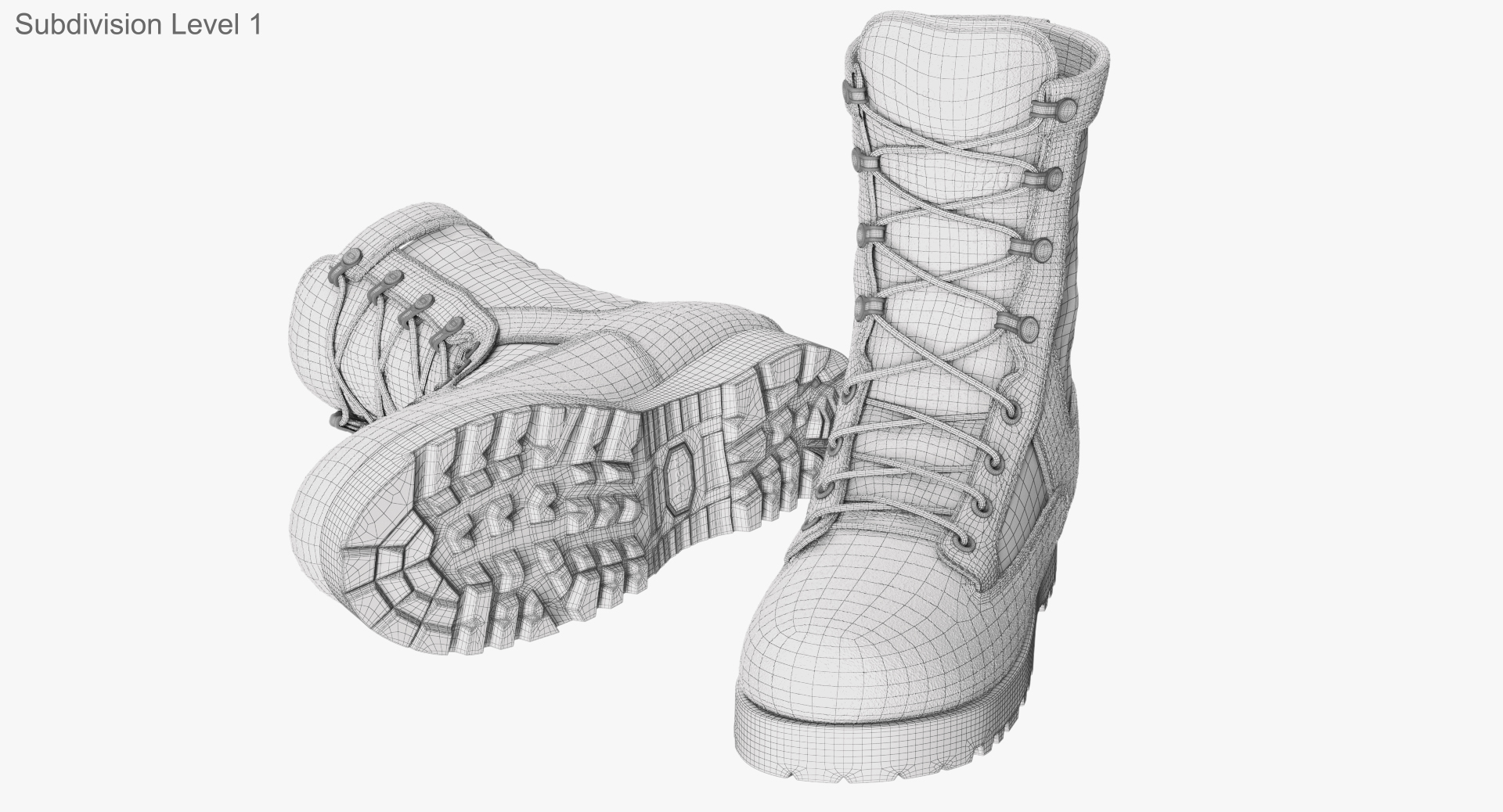 3d military boots model