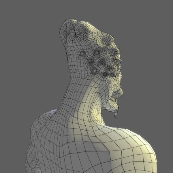 predator alien face 3d model