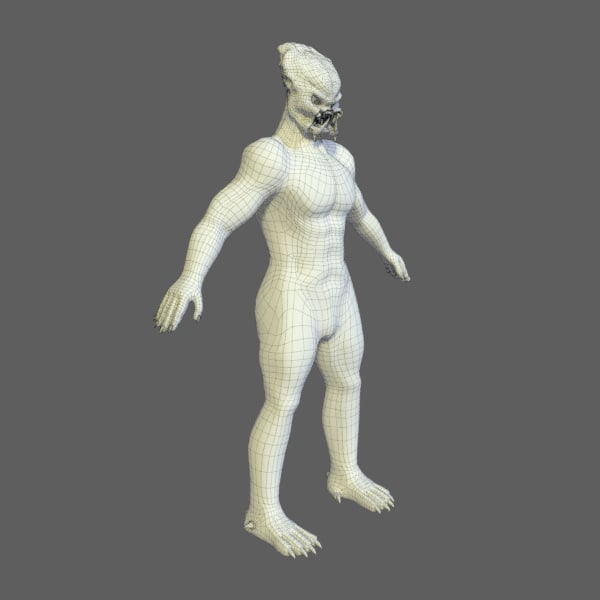 predator alien face 3d model