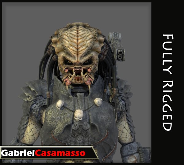 predator alien face 3d model
