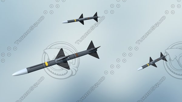 aim-7 sparrow missile 3d model