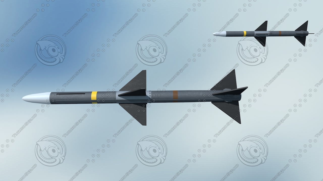aim-7 sparrow missile 3d model