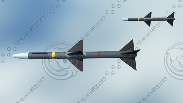 aim-7 sparrow missile 3d model
