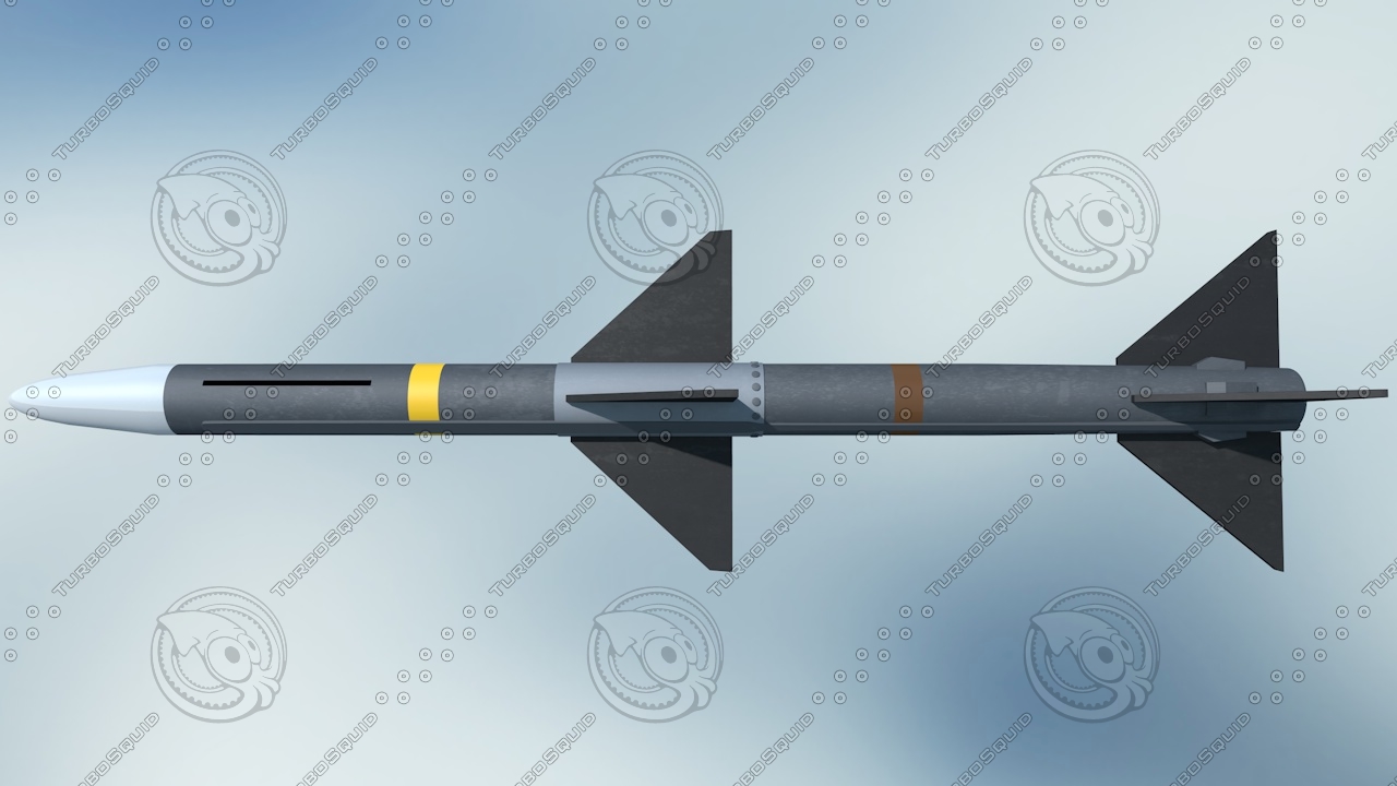 aim-7 sparrow missile 3d model