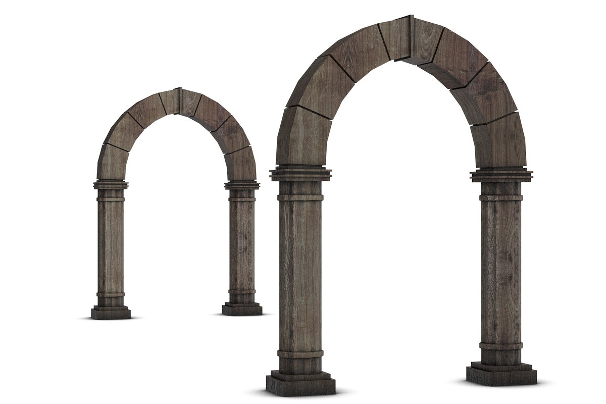 3d obj wooden archway