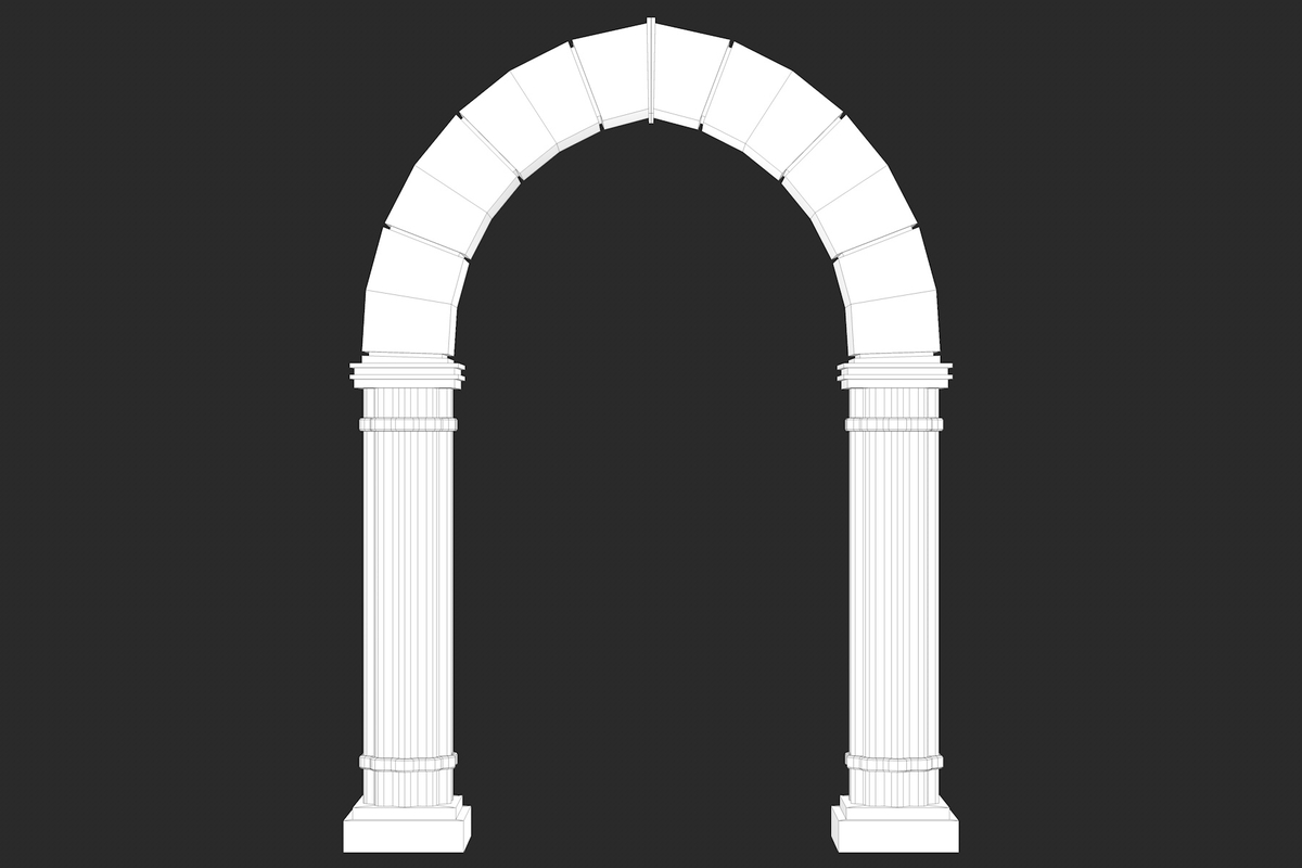 3d obj wooden archway