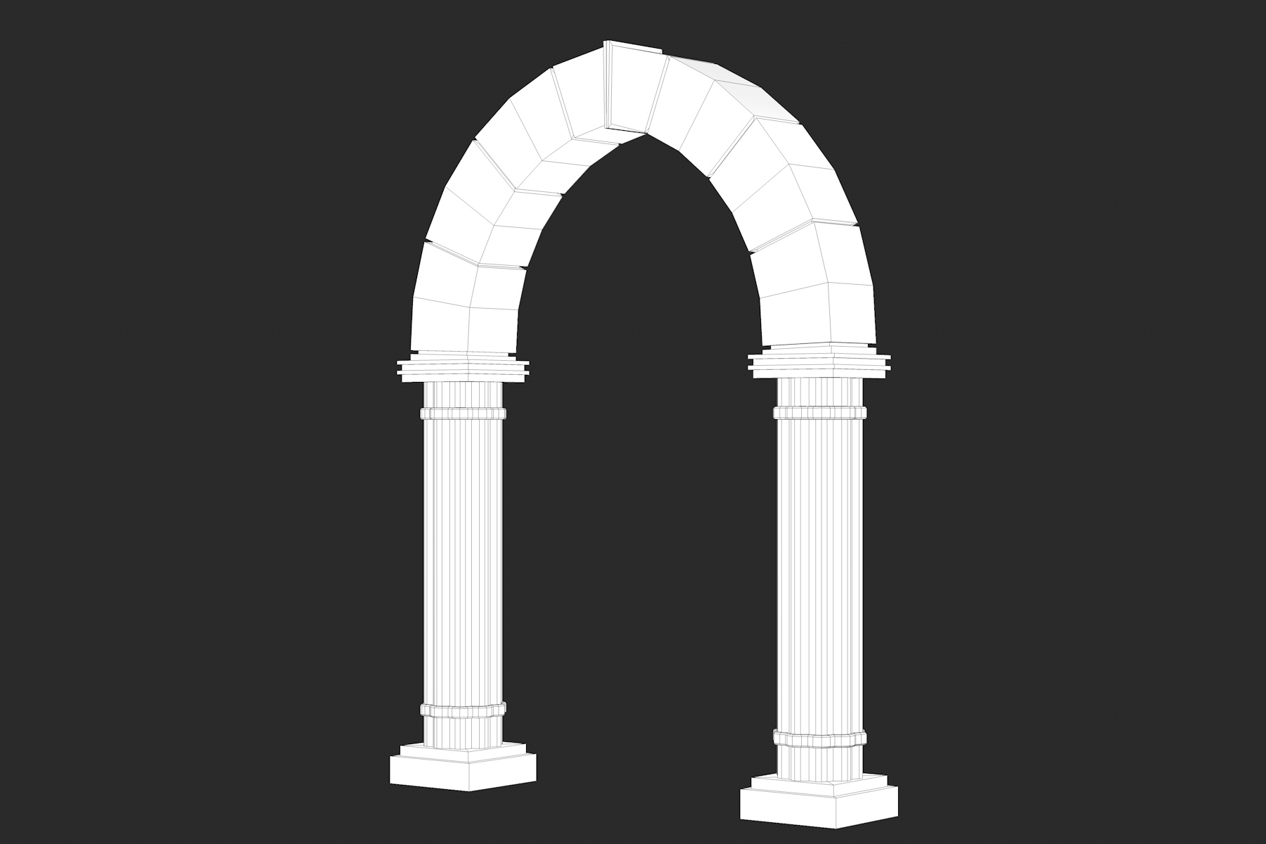 3d obj wooden archway