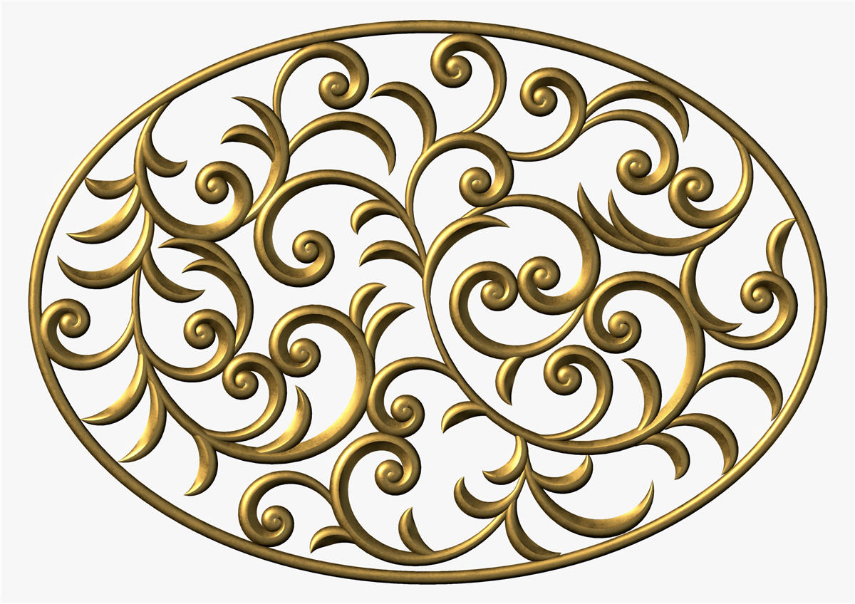 3d model swirl ornament floral