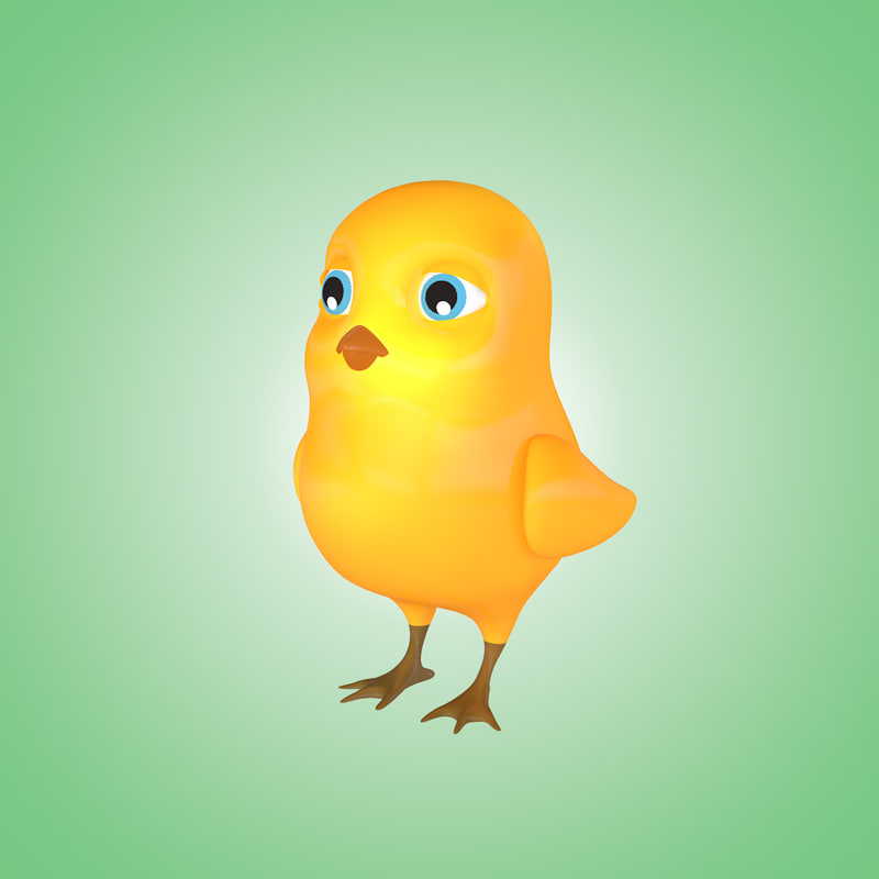 3d model chick cartoon animation