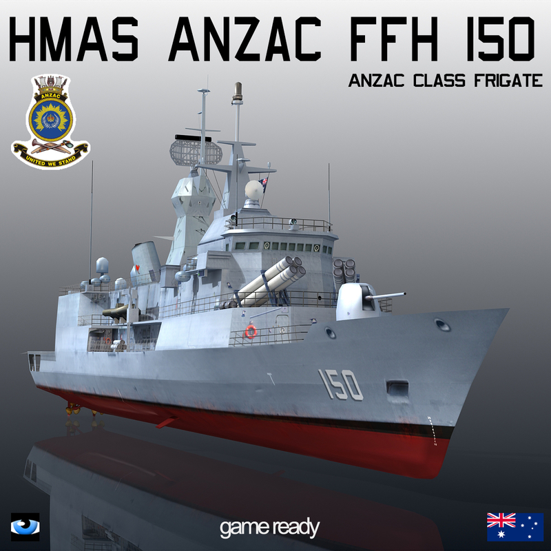 HMAS Anzac FFH 150 Anzac级护卫舰3D模型 - TurboSquid 1029957