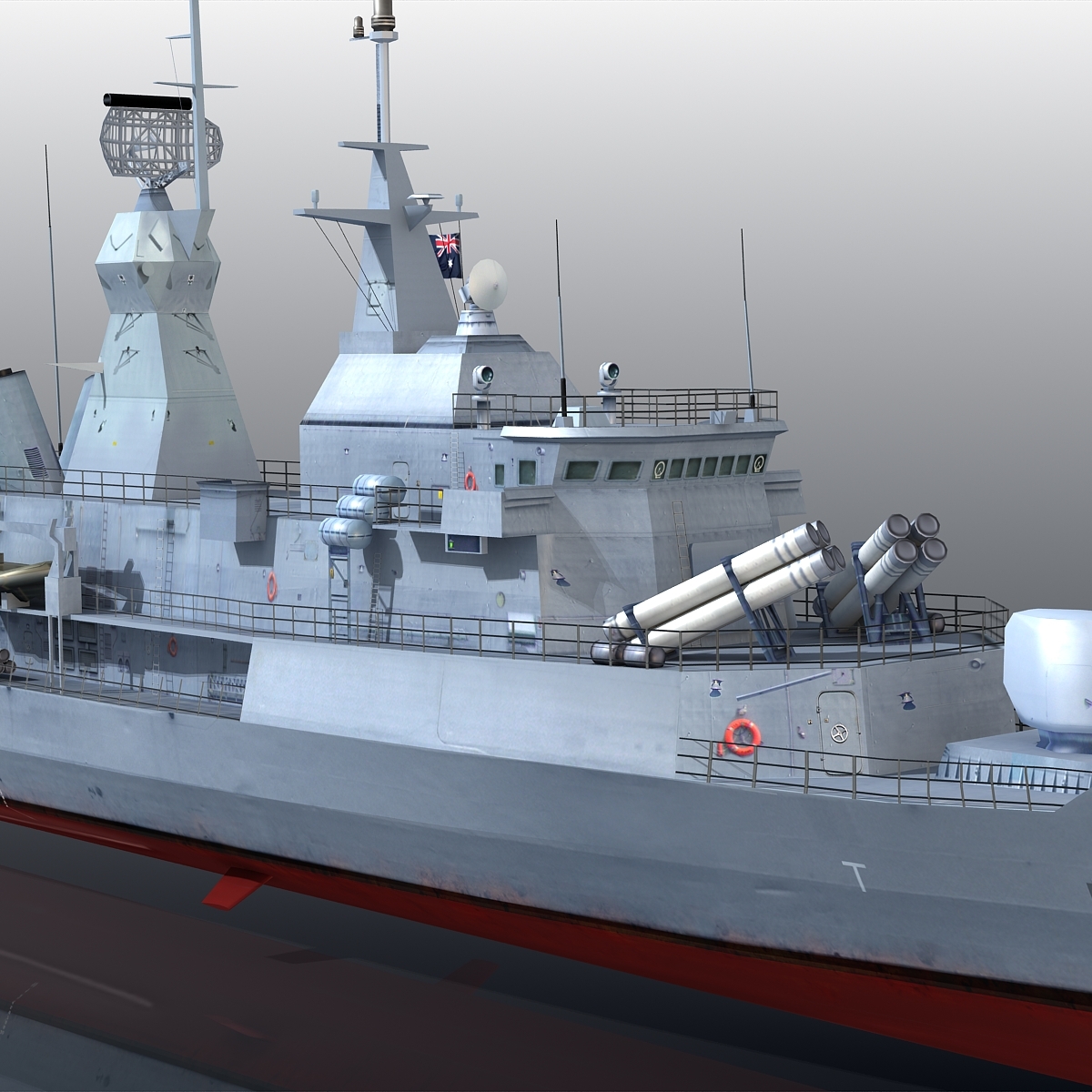 3d anzac class frigate hmas model