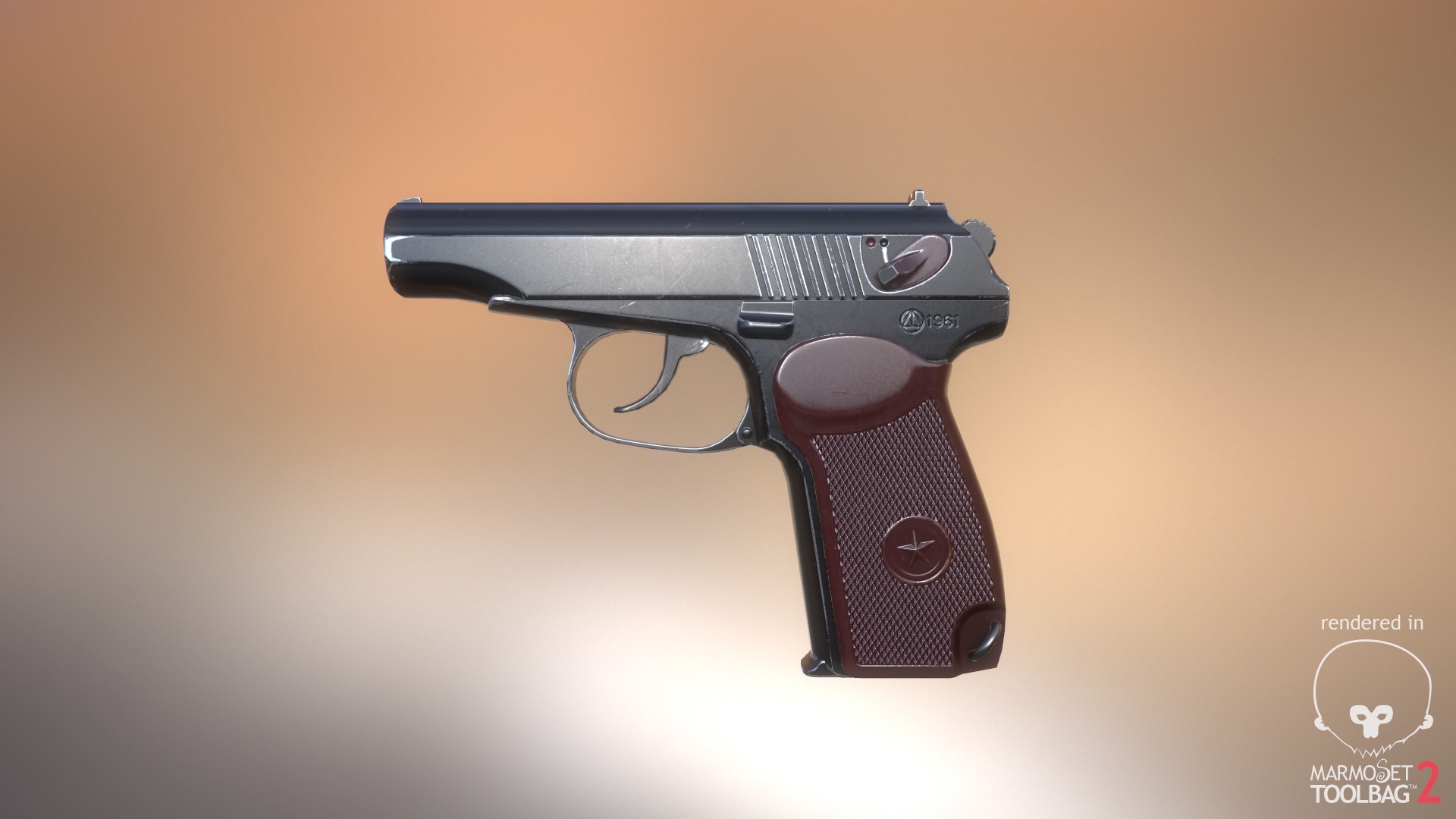 3d makarov pistol model