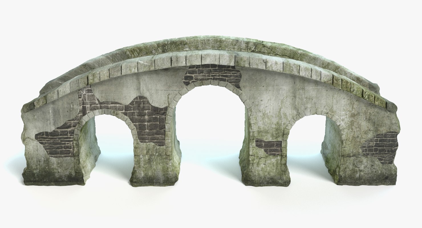 old arched stone bridge 3d model