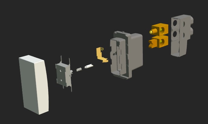 3d model switch - exploded view