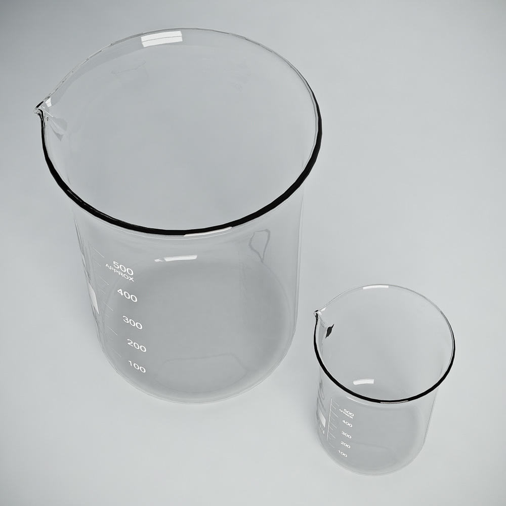 3d model of beakers lab