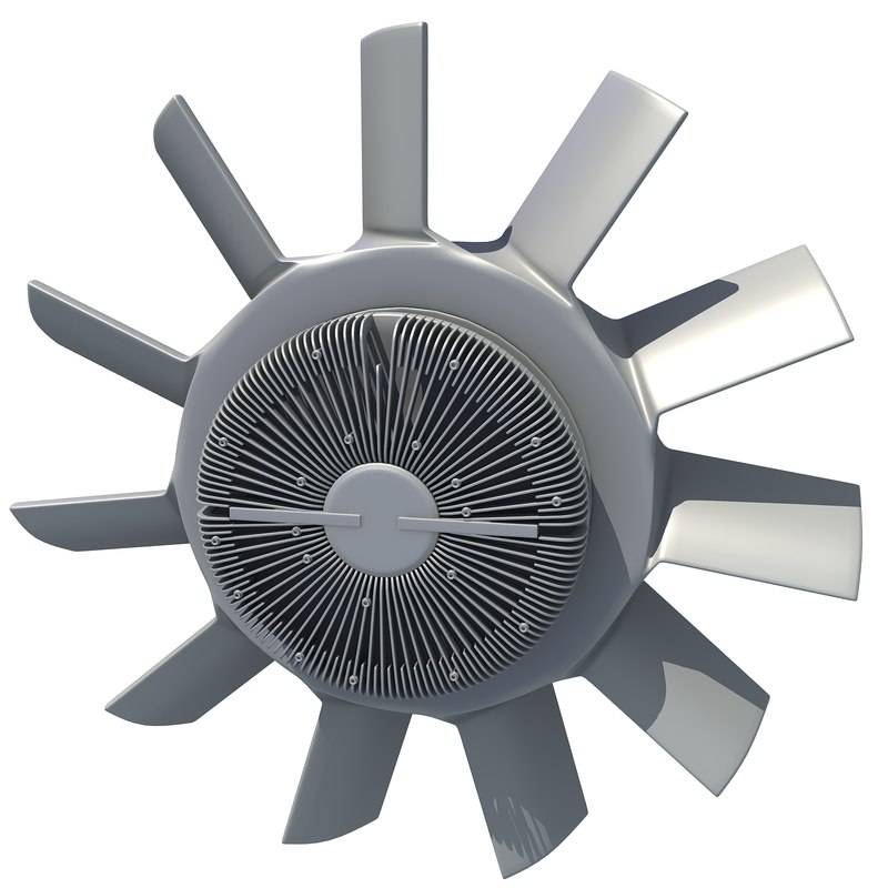 3d engine cooling fan modeled model