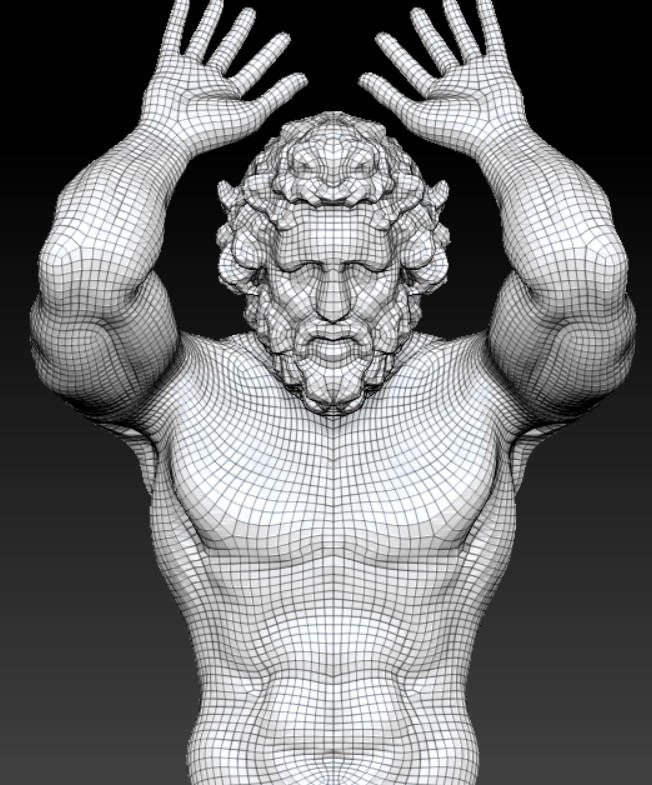 3d atlant man statue