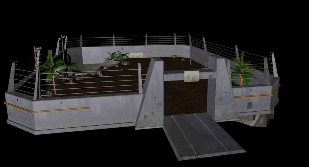 jurassic park enclosure 3d fbx