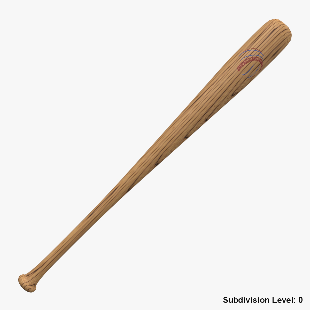 3d model of bat baseball