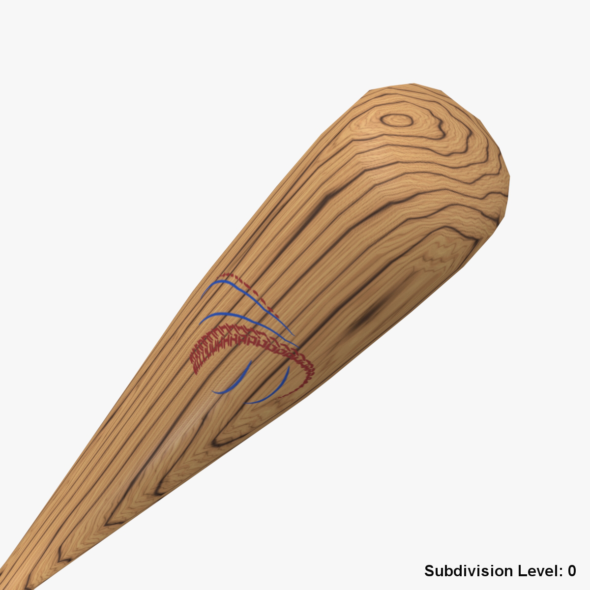 3d model of bat baseball