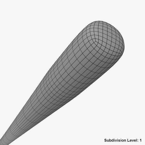 3d model of bat baseball