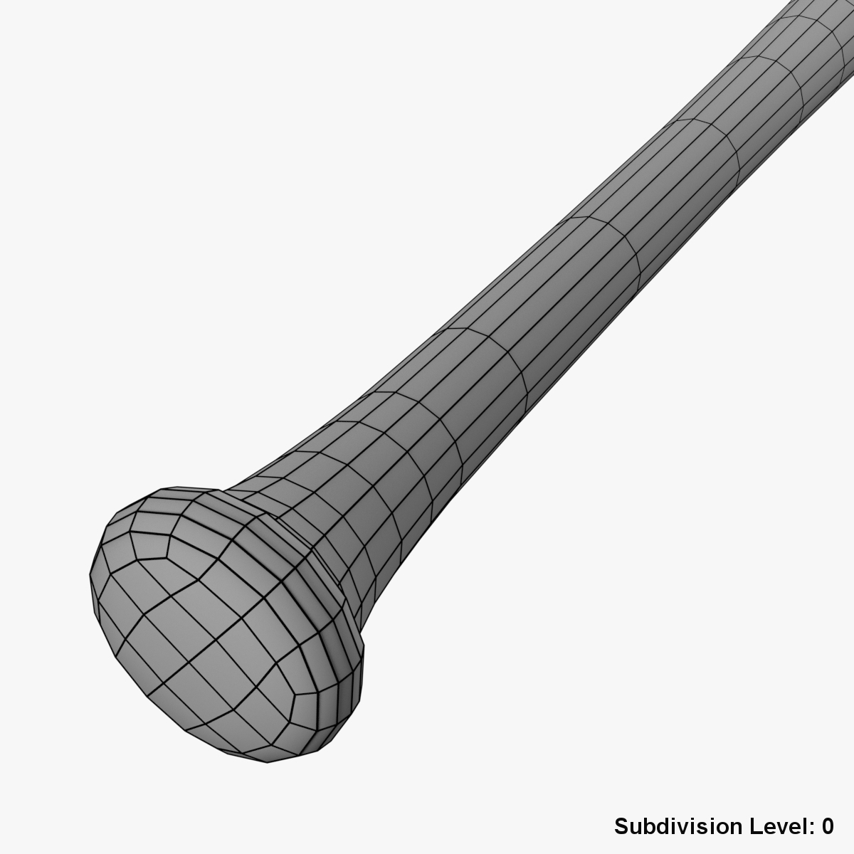 3d model of bat baseball