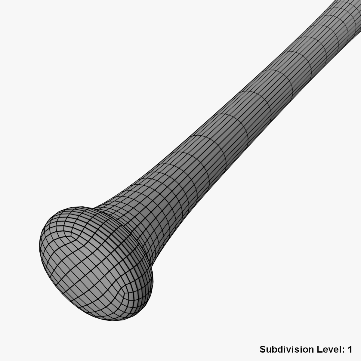 3d model of bat baseball