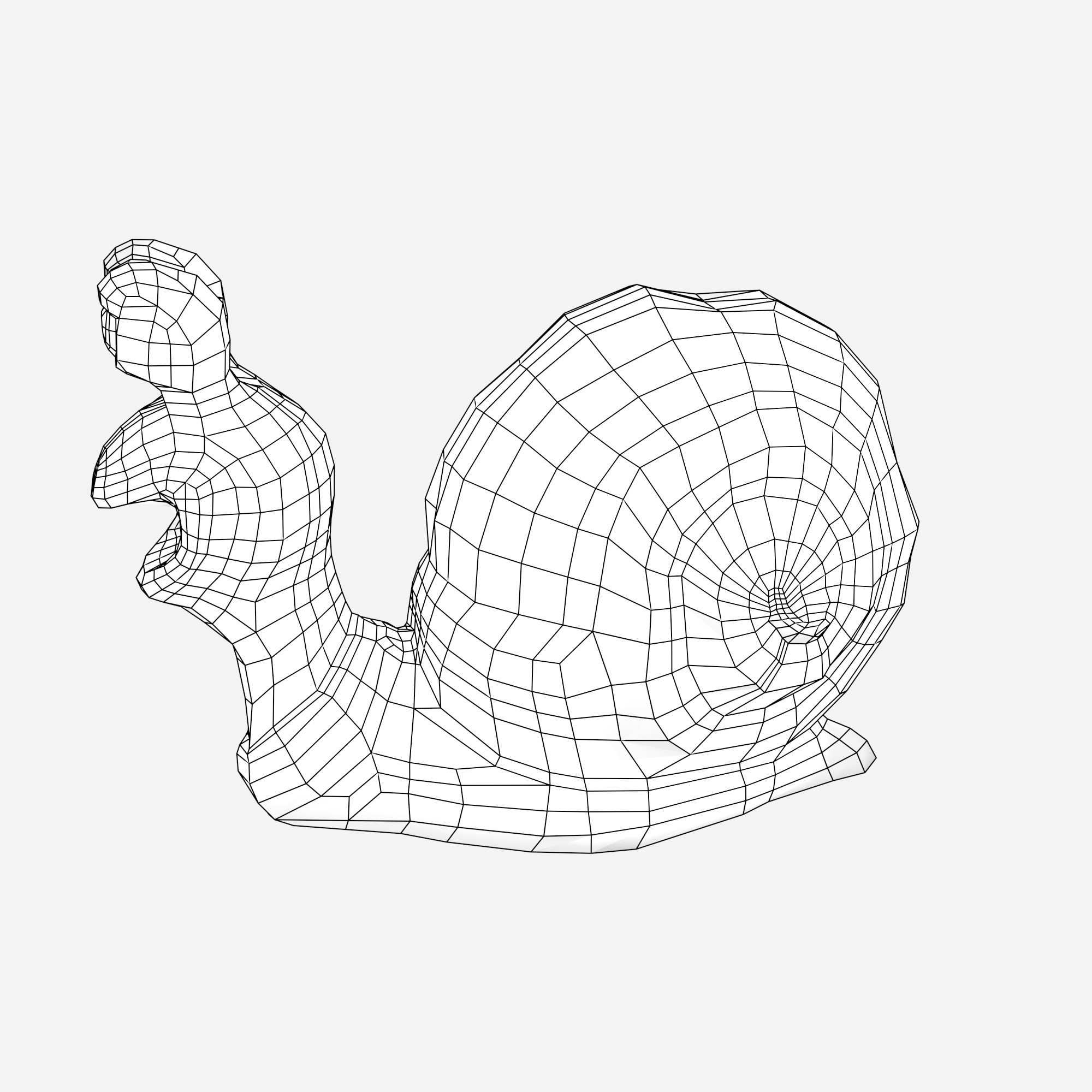 cartoonish low-poly snail 3d obj